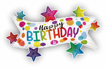 Happy Birthday Star Banner Balloon Delivery - Balloon Monkey