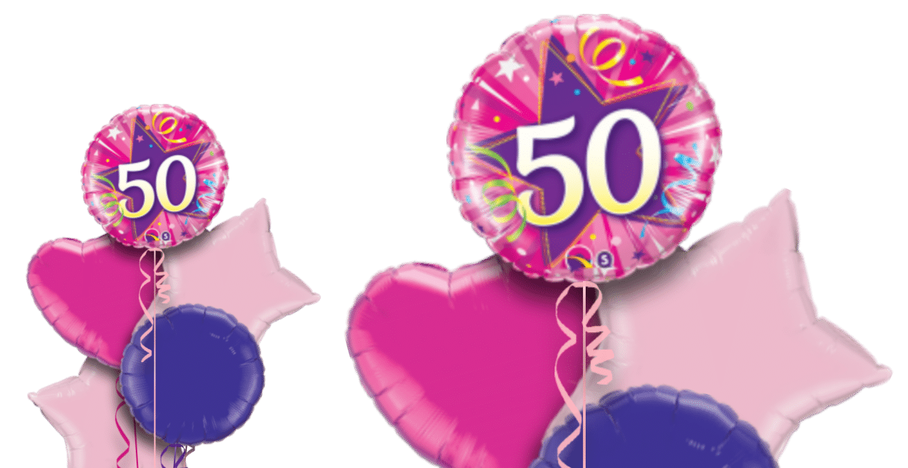 50th Birthday Balloons - Helium Balloon Gift Delivery UK
