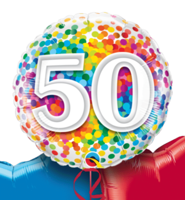 50th Birthday Balloons - Helium Balloon Gift Delivery UK