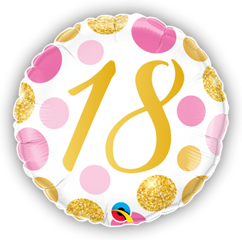 18 Pink and Gold Dots Balloon Delivery - Balloon Monkey