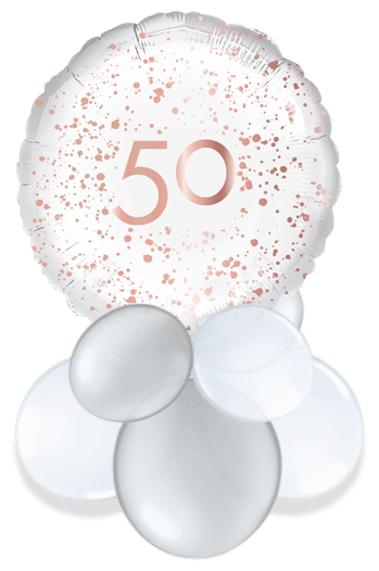 Rose Gold Sparkle 50th Balloon Delivery - Balloon Monkey